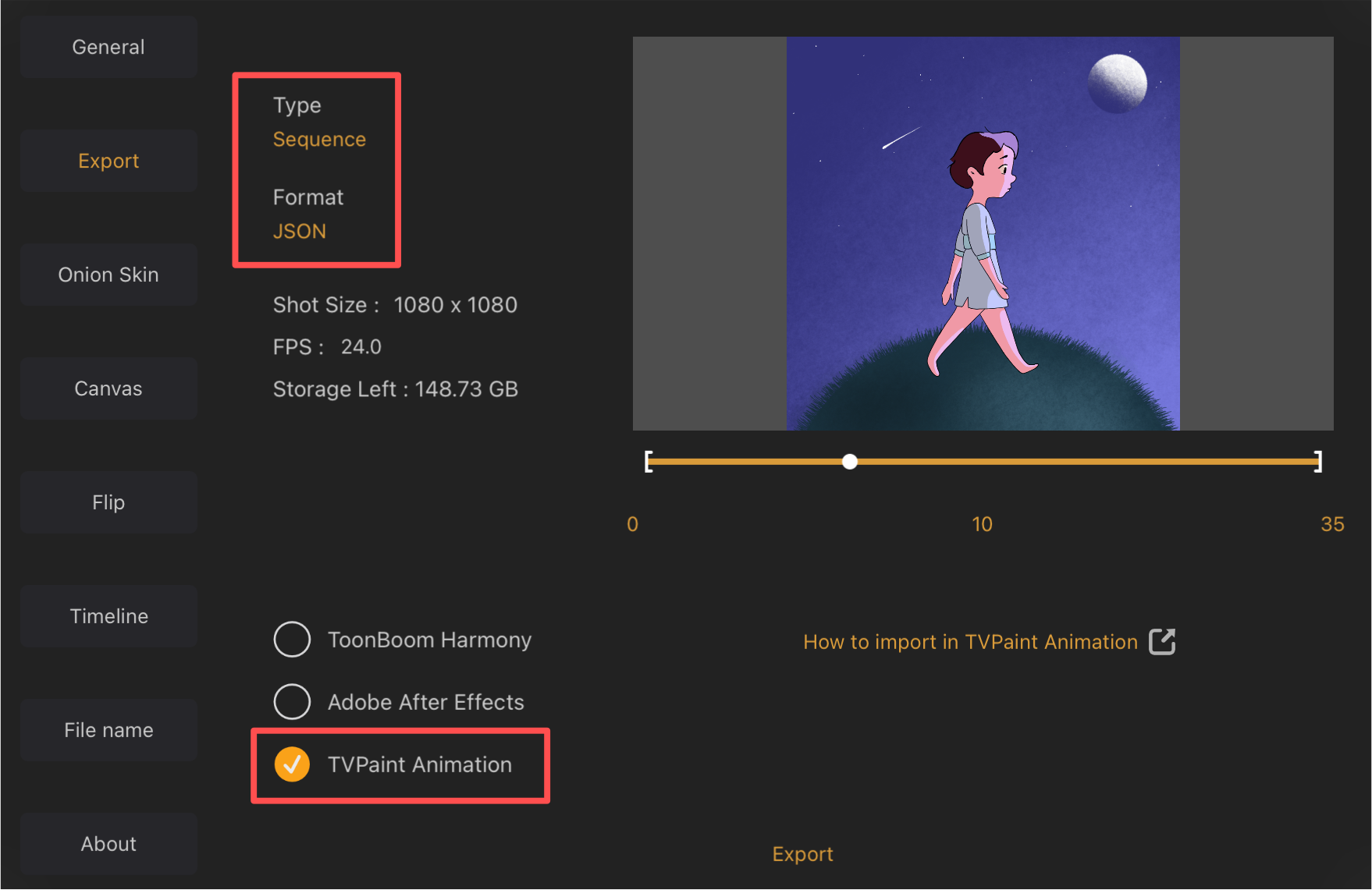 Export to TVPaint – Callipeg