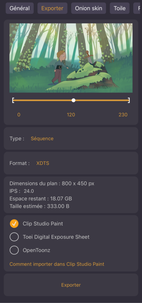 Export XDTS - Callipeg